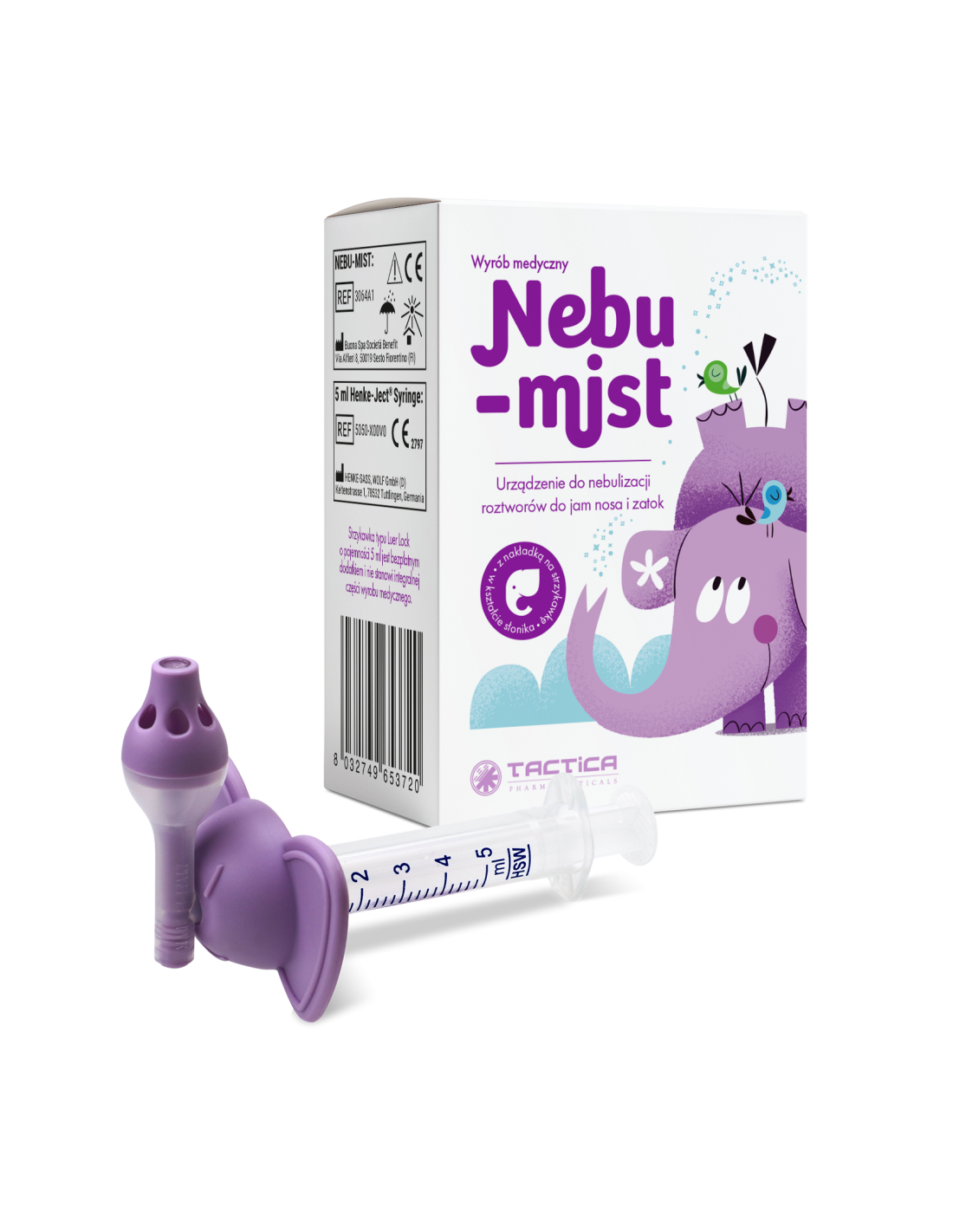 Nebu-mist Urządzenie do nebulizacji roztworów do jam nosa i zatok 1 sztuka